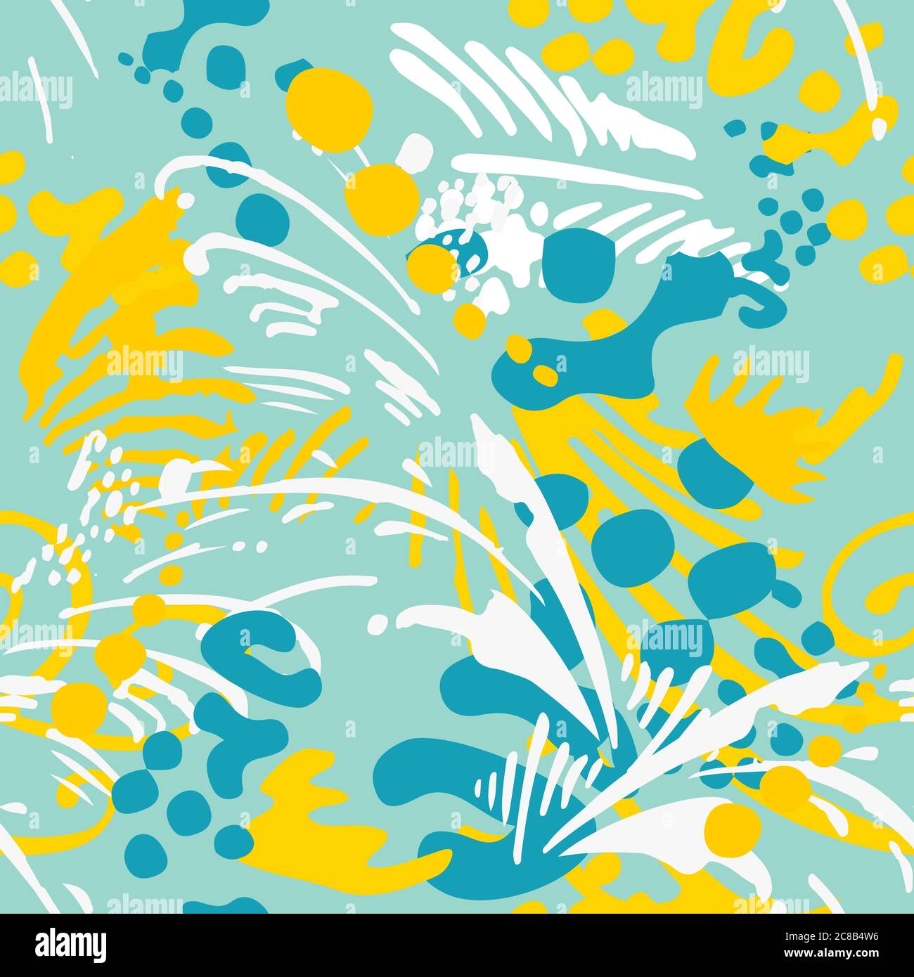 Creative abstract floral vegetal background. Hand drawnsimless pattern ...