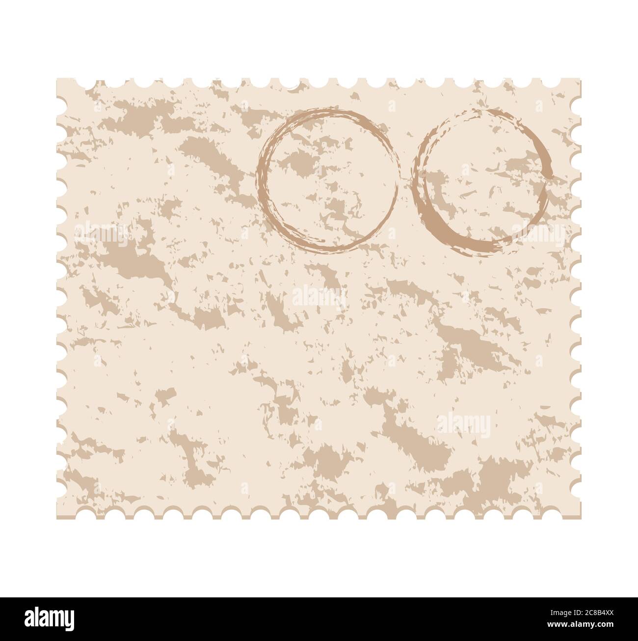 vector illustration of an old blank grunge post stamp on white ...