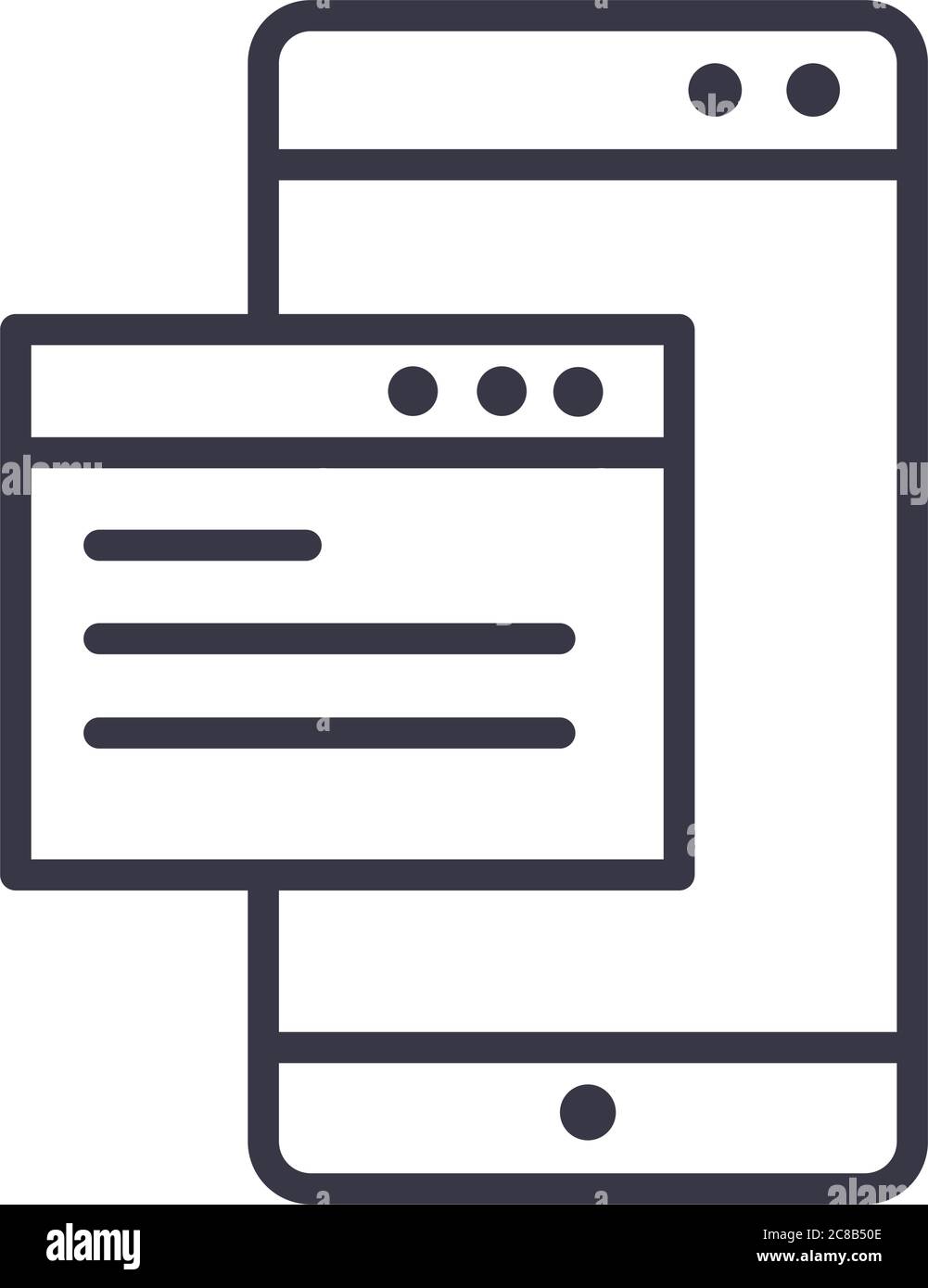 smartphone website data information device technology thin line style ...