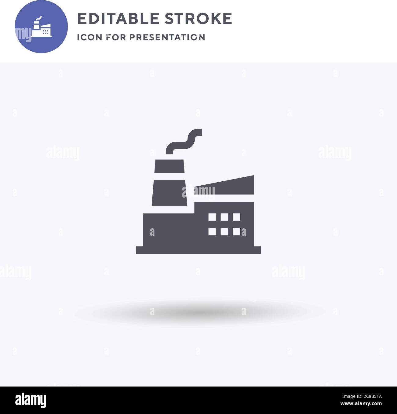 Factory icon vector, filled flat sign, solid pictogram isolated on ...