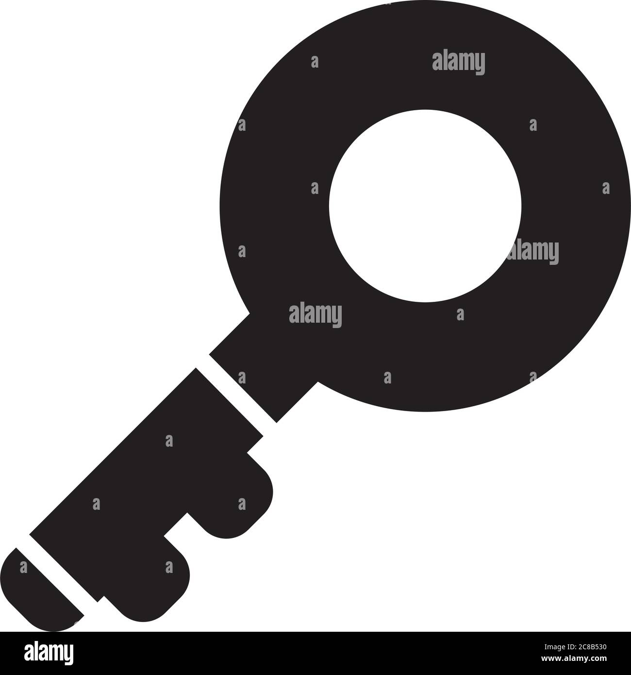 old key icon over white background, silhouette style, vector ...