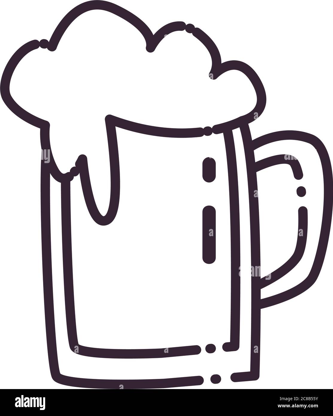 Beer glass line style icon design, Pub alcohol bar brewery drink ale ...