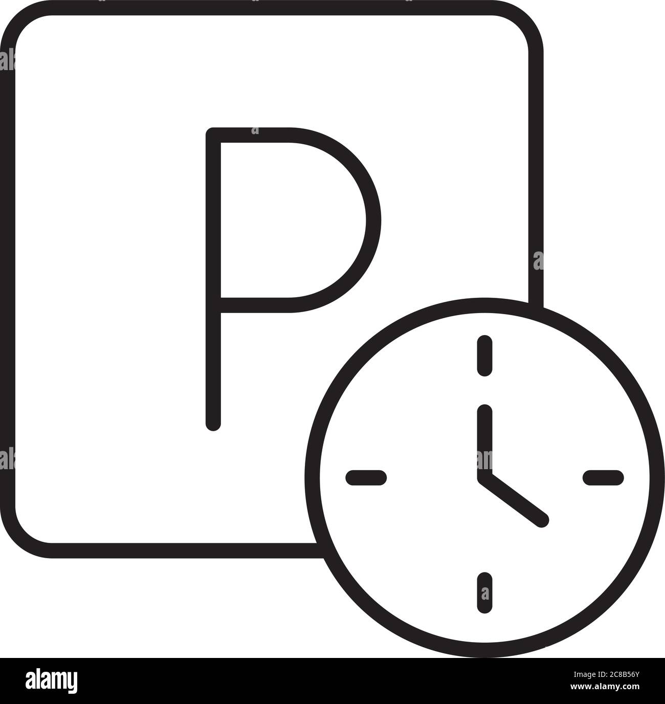 parking clock hours warning transport line style icon design vector ...