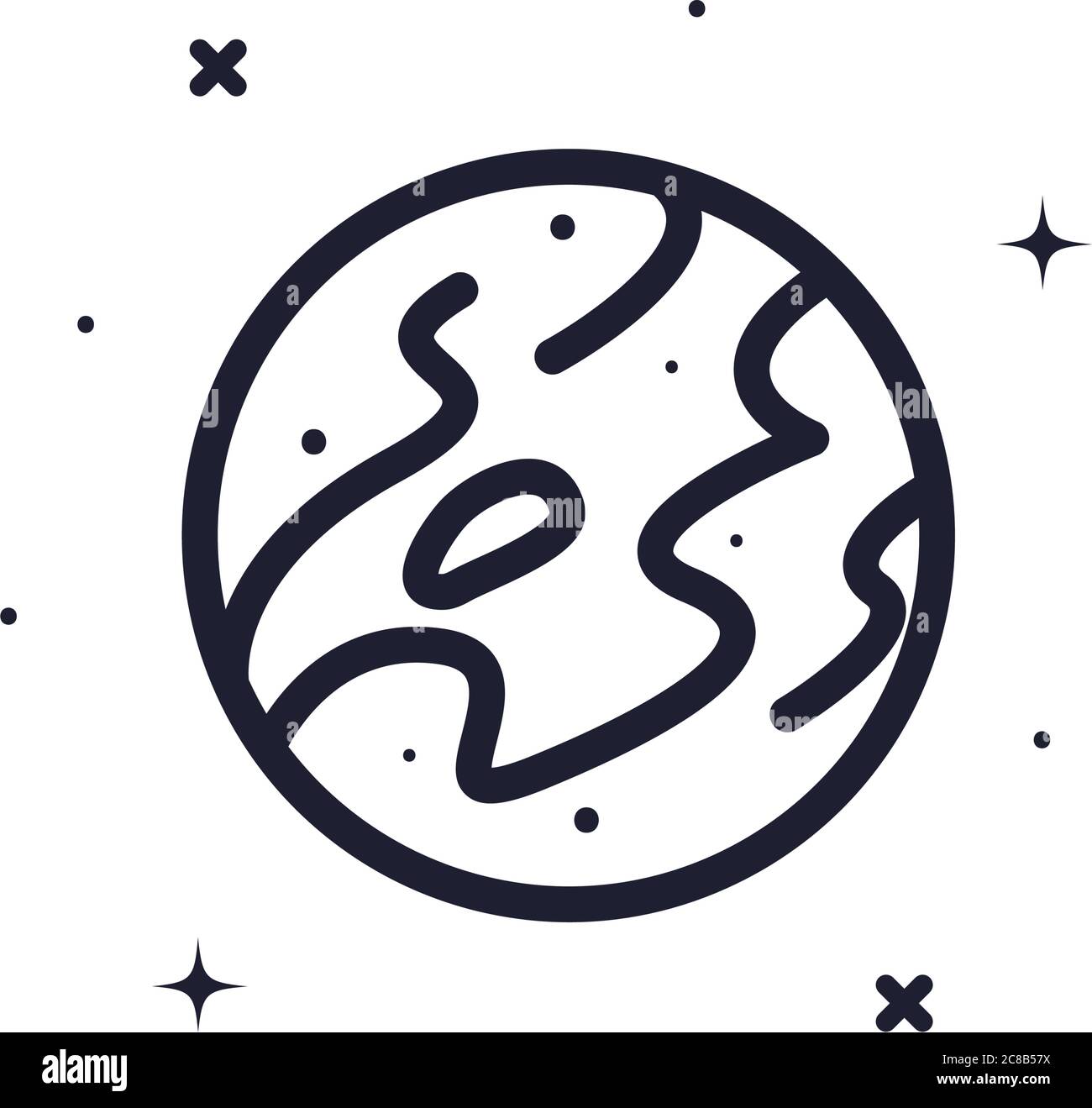 planet line style icon of Space futuristic cosmos and universe theme ...
