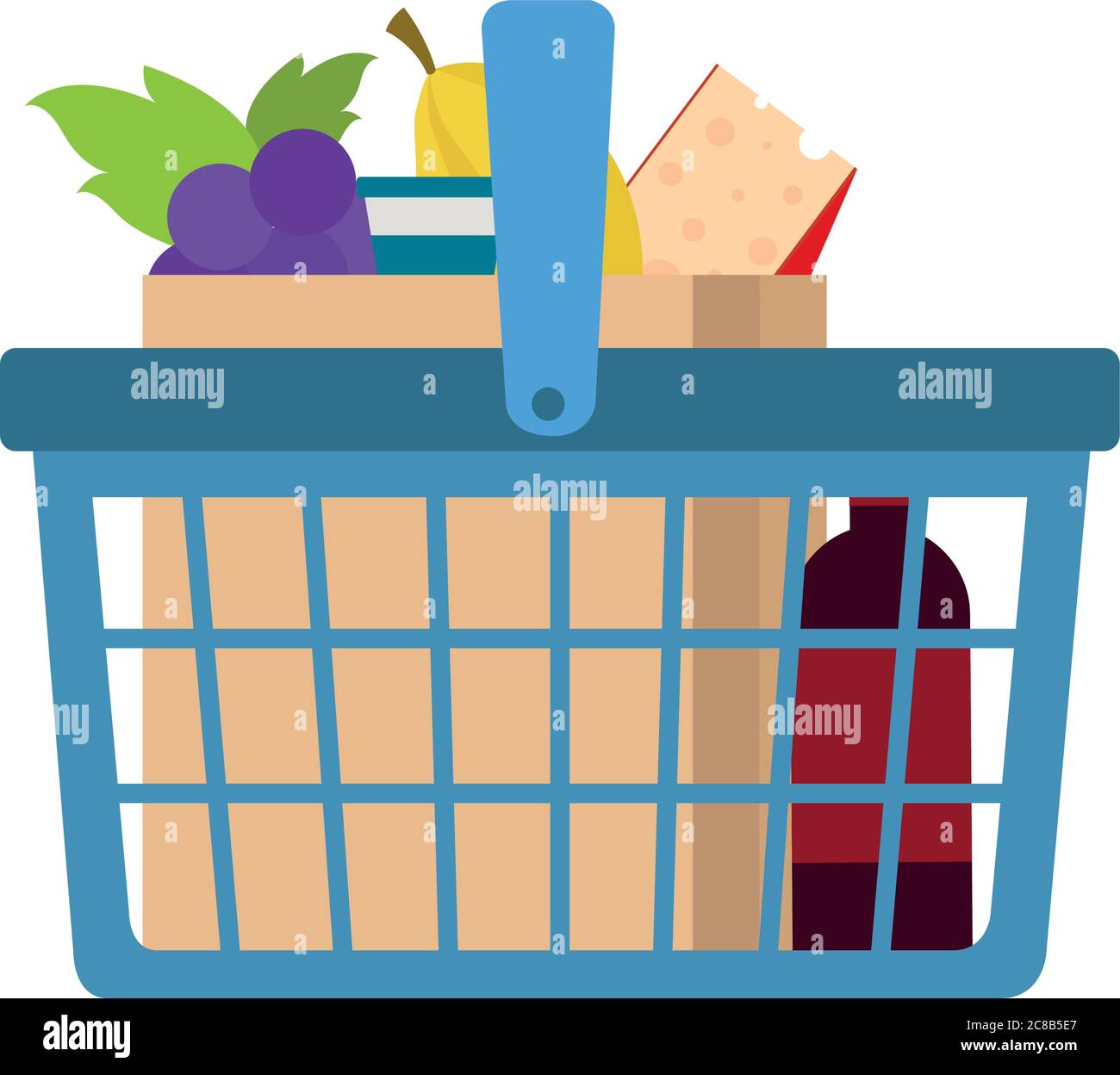 Grocery shopping basket icon Stock Vector Image & Art - Alamy