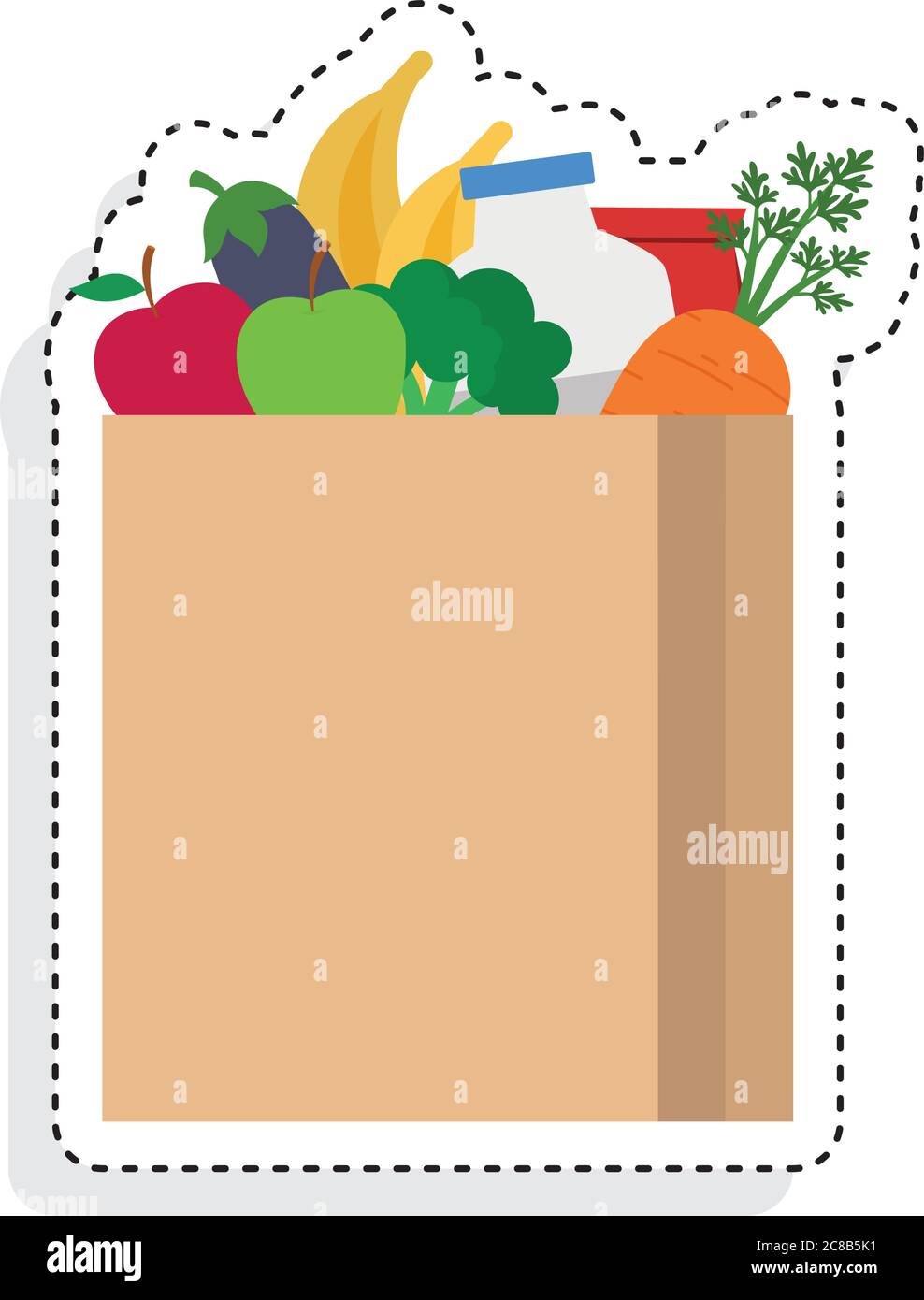 Sticker of a grocery bag icon Stock Vector Image & Art - Alamy