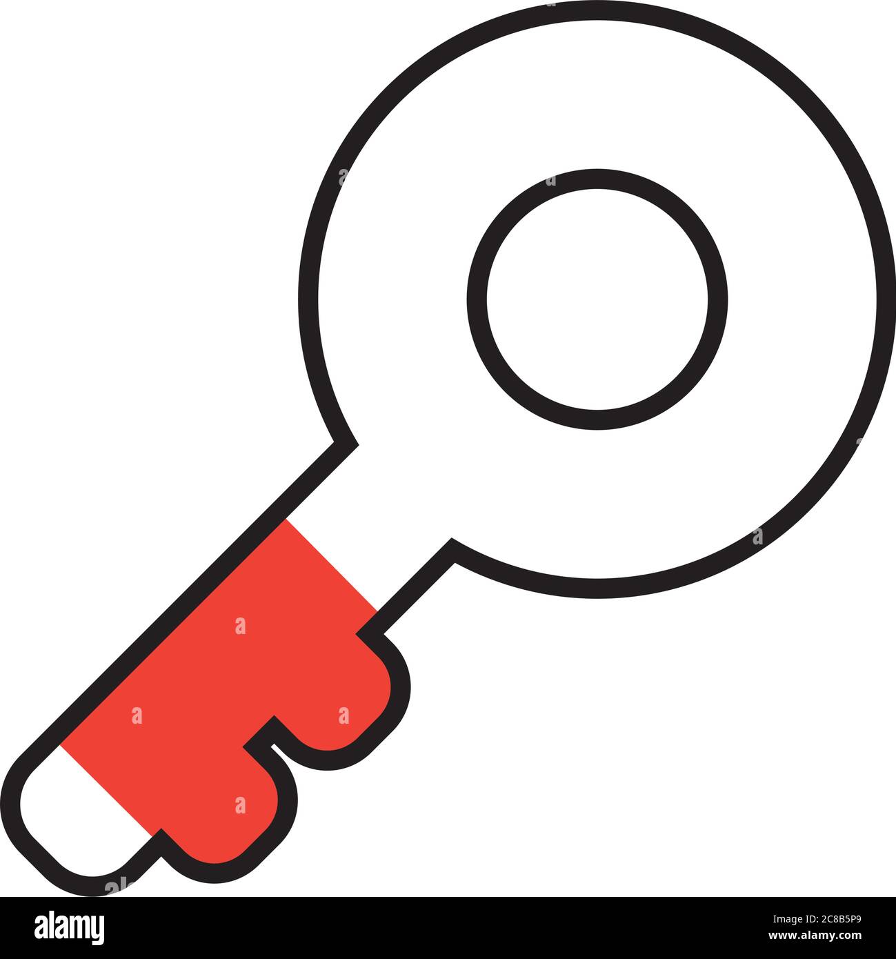 old key icon over white background, half line half color style, vector ...