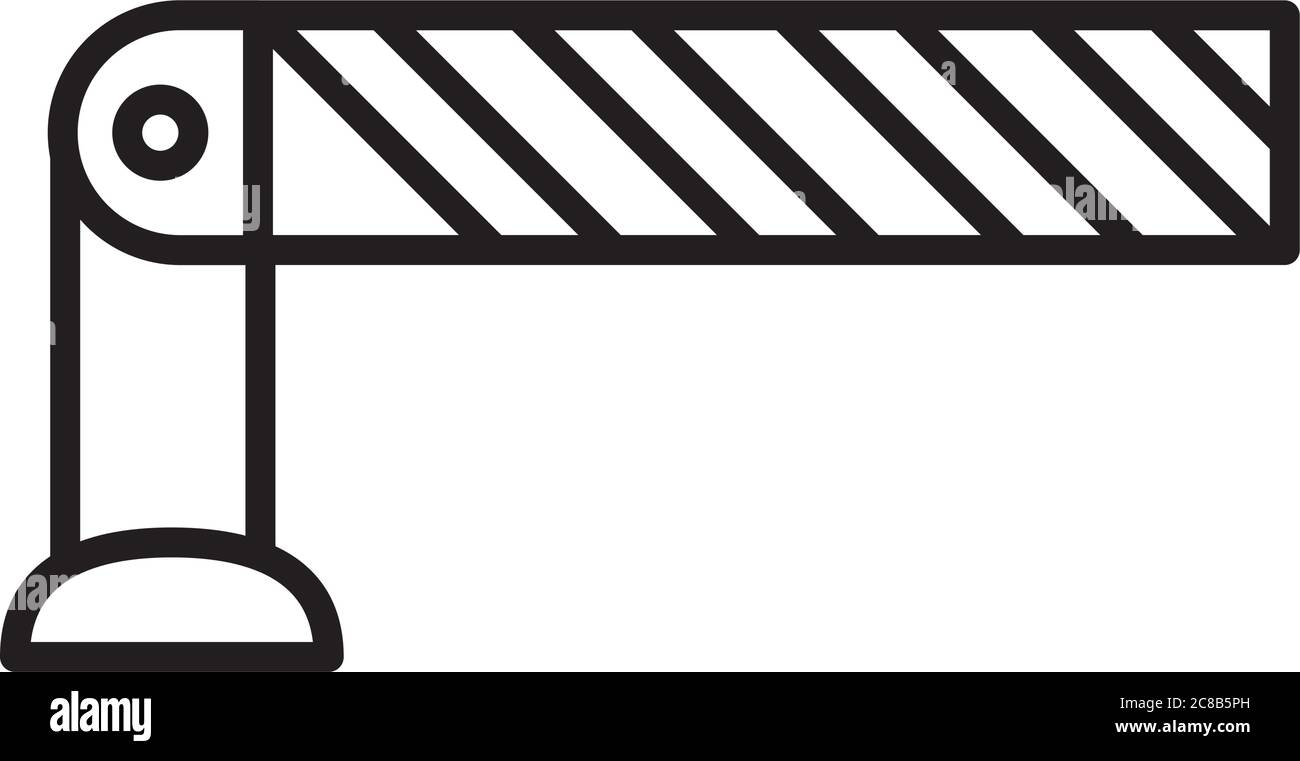 car barrier gate parking transport line style icon design vector ...