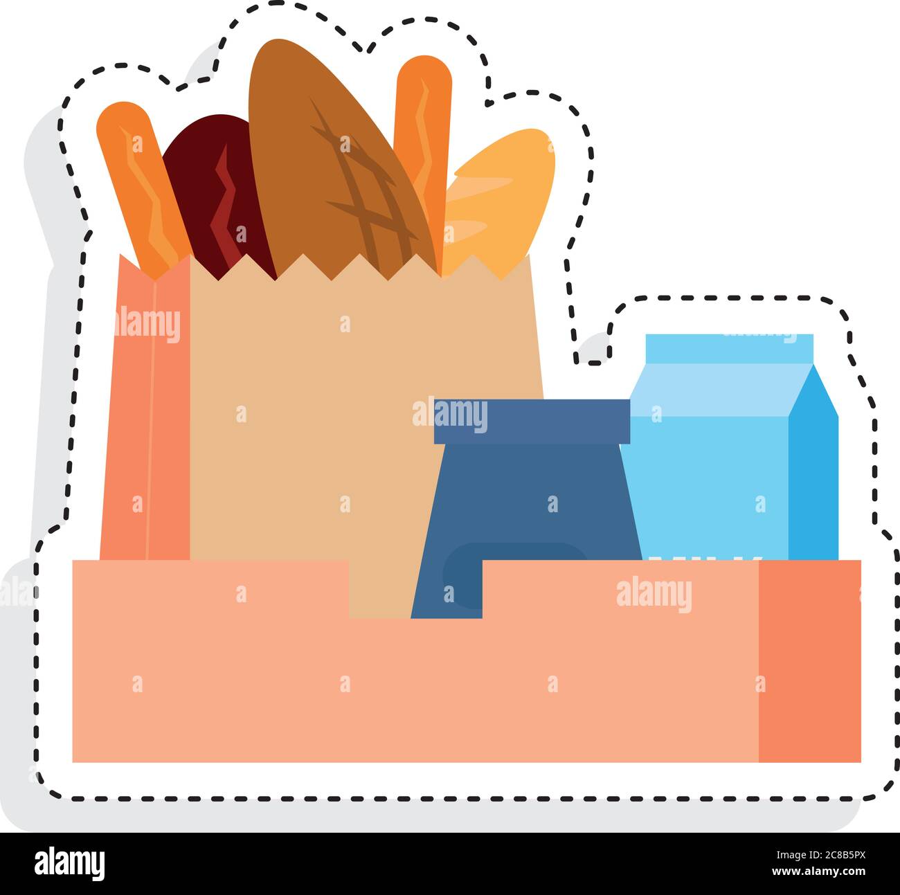 Sticker of a grocery bag icon Stock Vector Image & Art - Alamy