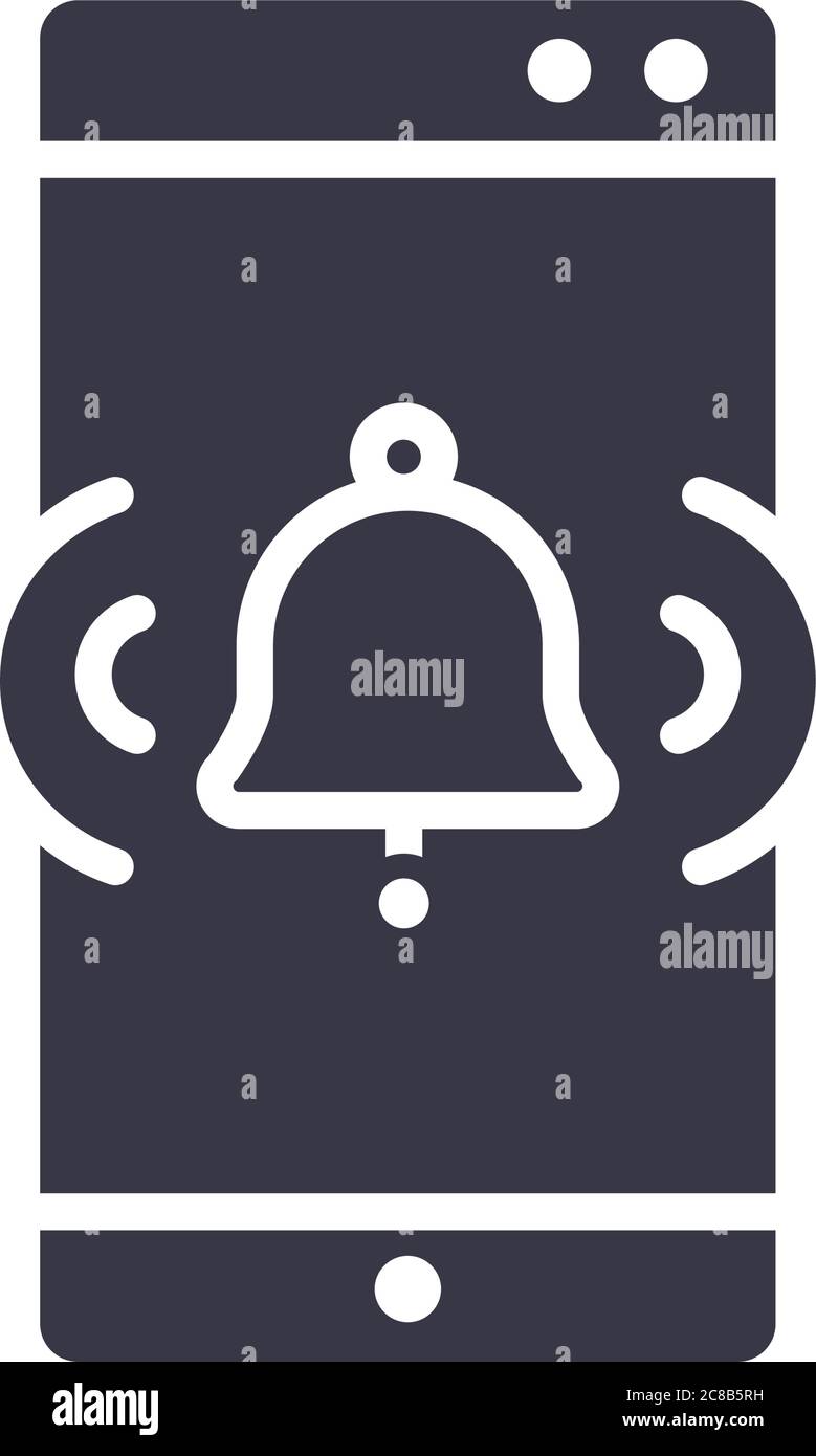 smartphone bell attention device technology silhouette style design ...