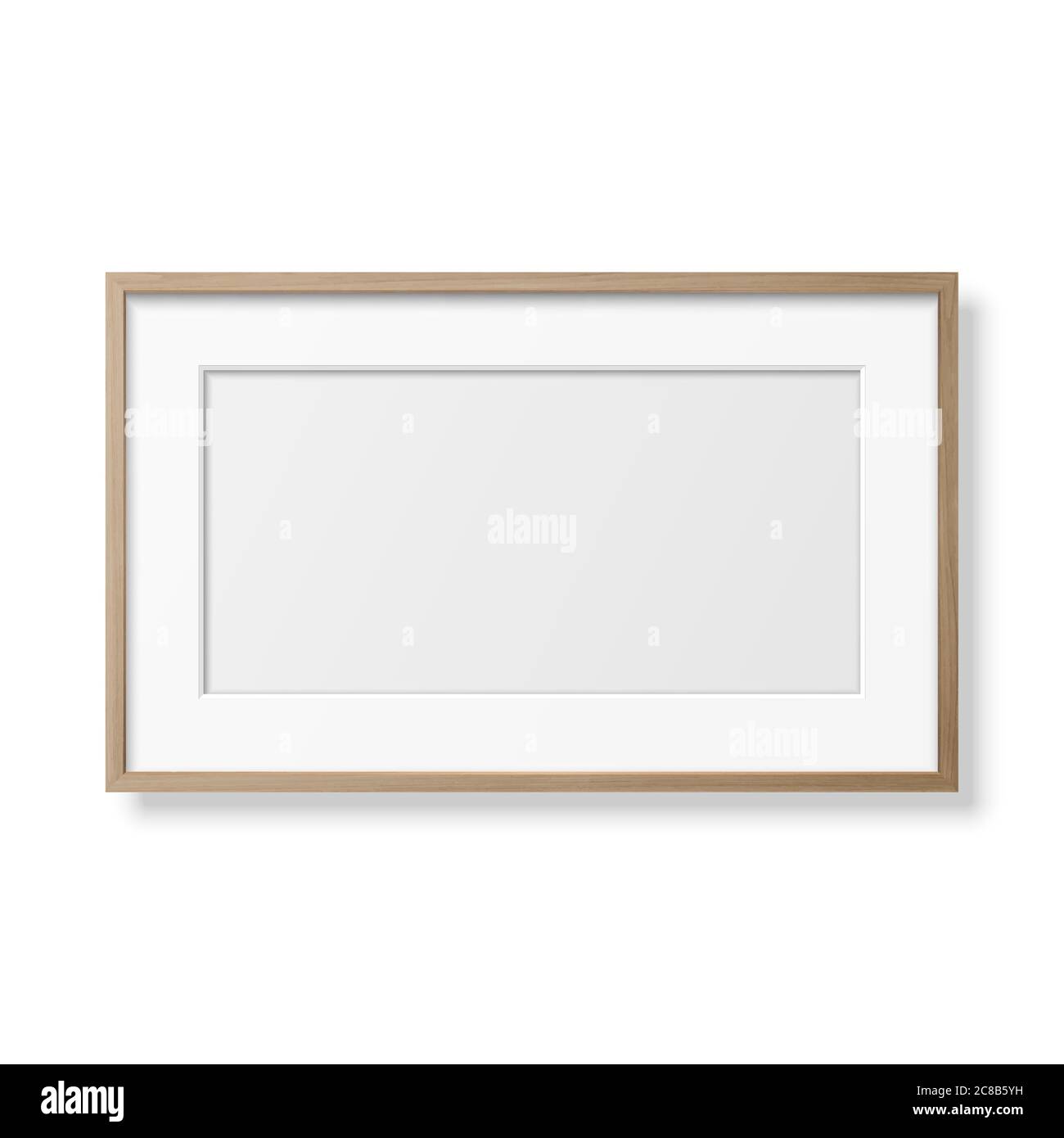Vector 3d Realistic Horizontal Brown Wooden Simple Modern Frame Icon ...