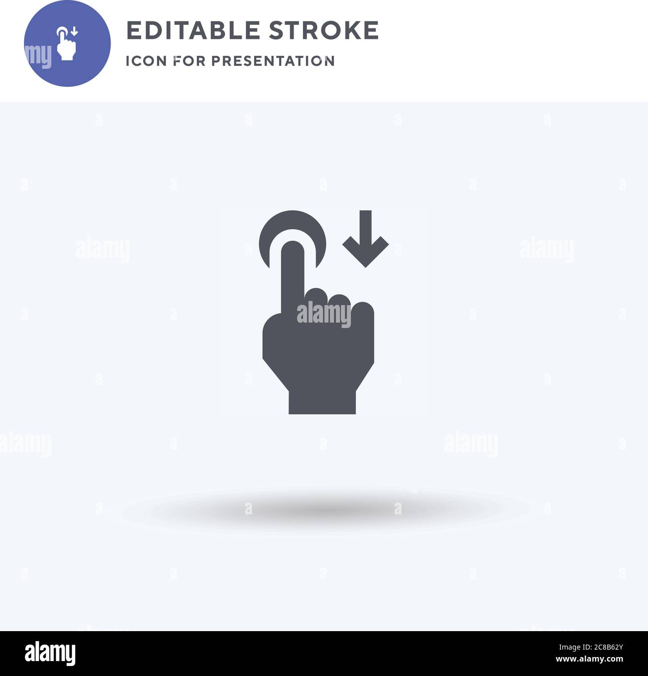 Hand icon vector, filled flat sign, solid pictogram isolated on white ...