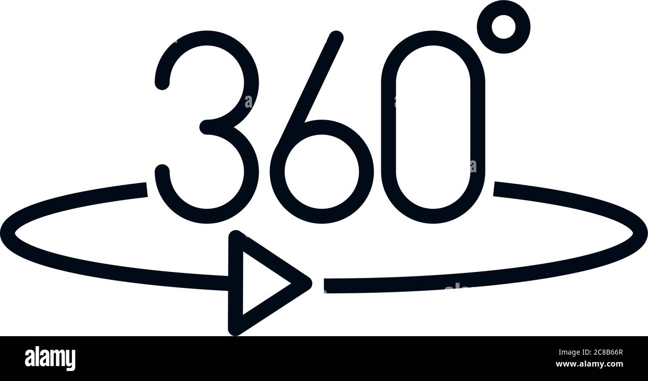 360 degree view virtual tour linear style icon design vector ...