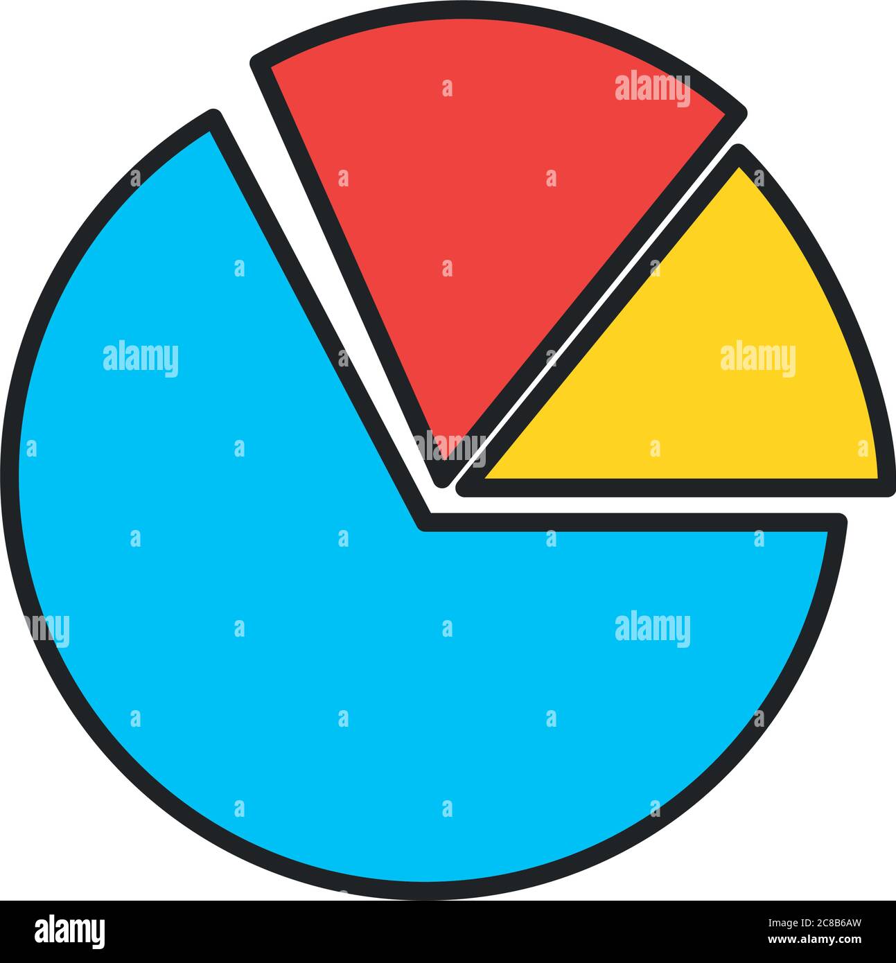 Infographic pie chart line and fill style icon design, Data information ...