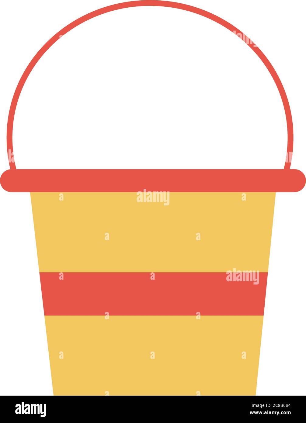 plastic bucket toy object for small children to play, flat style ...