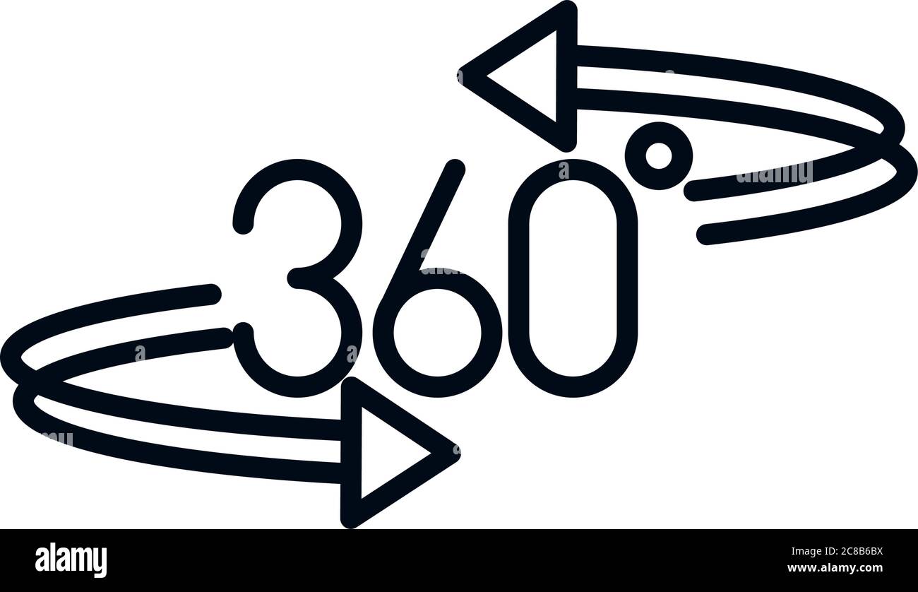 360 degree view virtual tour linear style icon design vector illustration Stock Vector Image ...