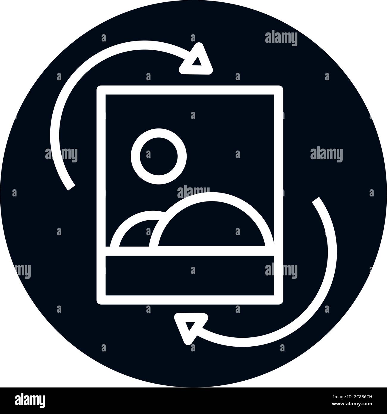 360 picture view virtual tour block and line style icon design vector ...