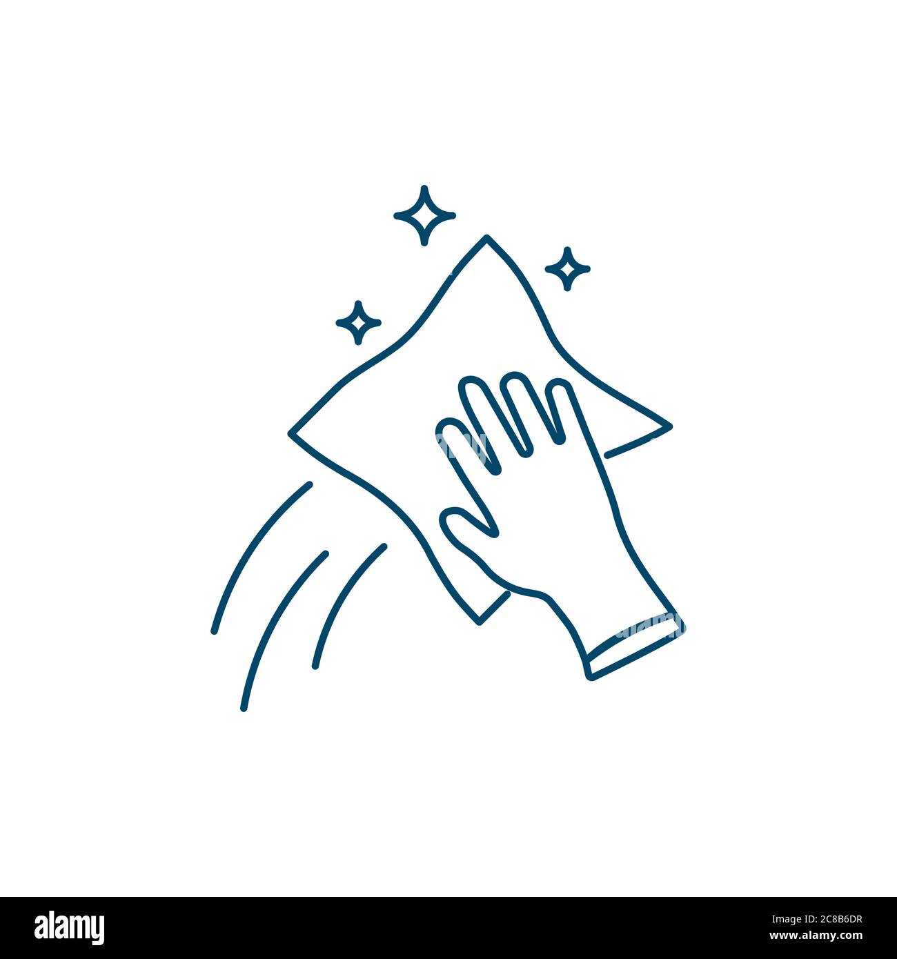 Cleaning line icon. Disinfected surface. Isolated vector illustration ...