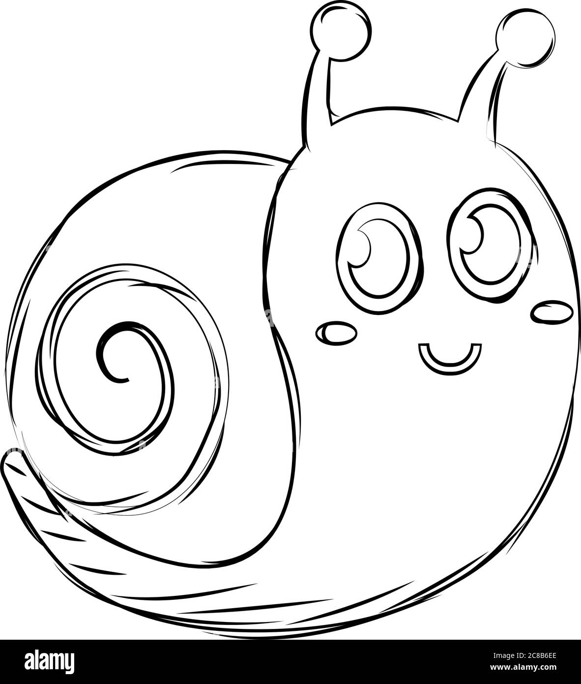 Cartoon snail on white Black and White Stock Photos & Images - Alamy