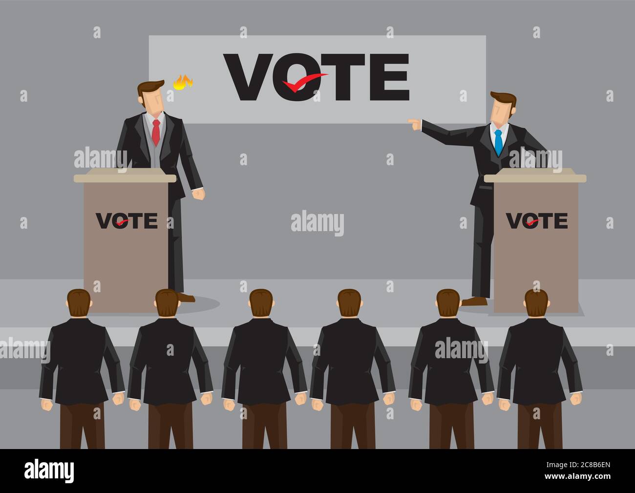 The candidates on stage Stock Vector Images - Alamy