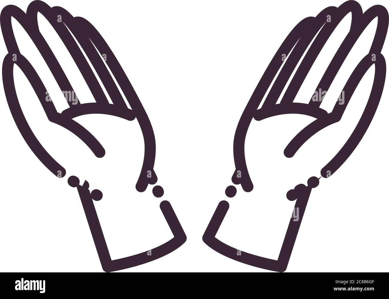 open gesture with hands line style icon design of People arm finger ...