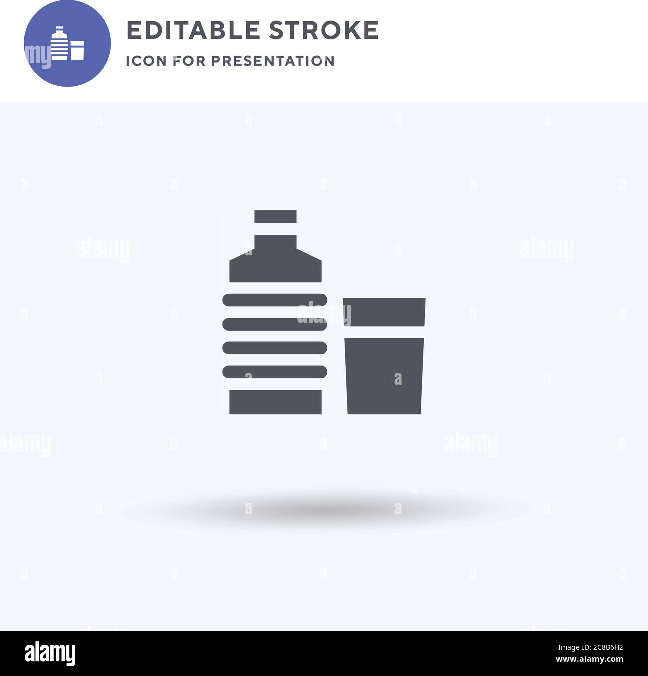 Bottle icon vector, filled flat sign, solid pictogram isolated on white ...