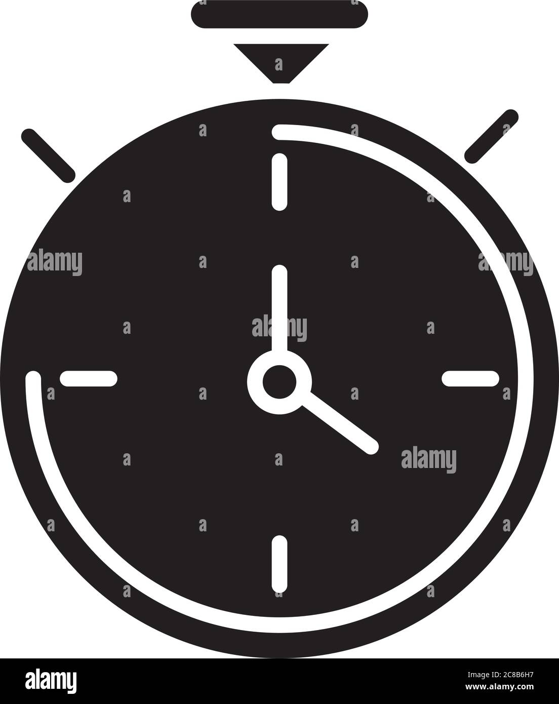 stopwatch clock time silhouette style icon design vector illustration ...