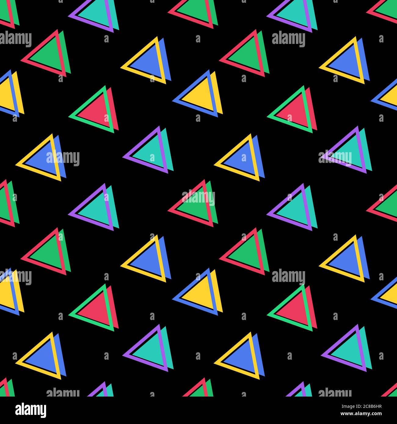 triangle seamless pattern vector illustration background memphis style ...