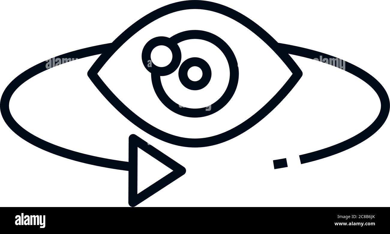 360 degree eye vision virtual reality linear style icon design vector ...