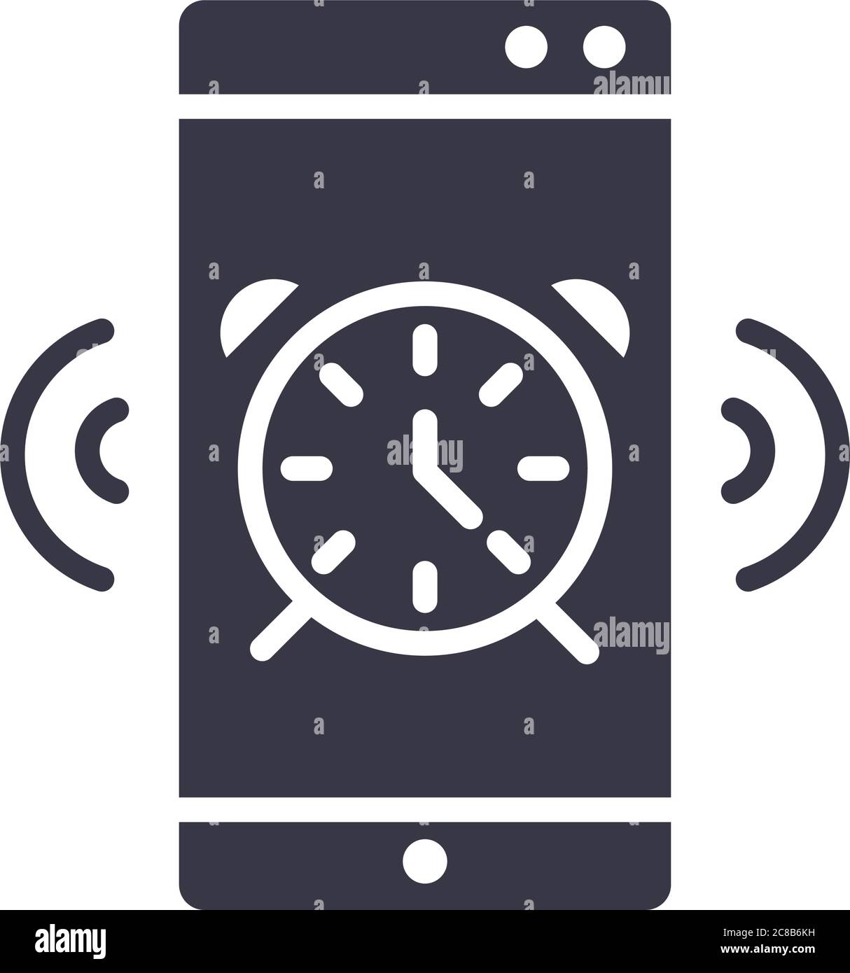 smartphone alarm clock device technology silhouette style design icon ...