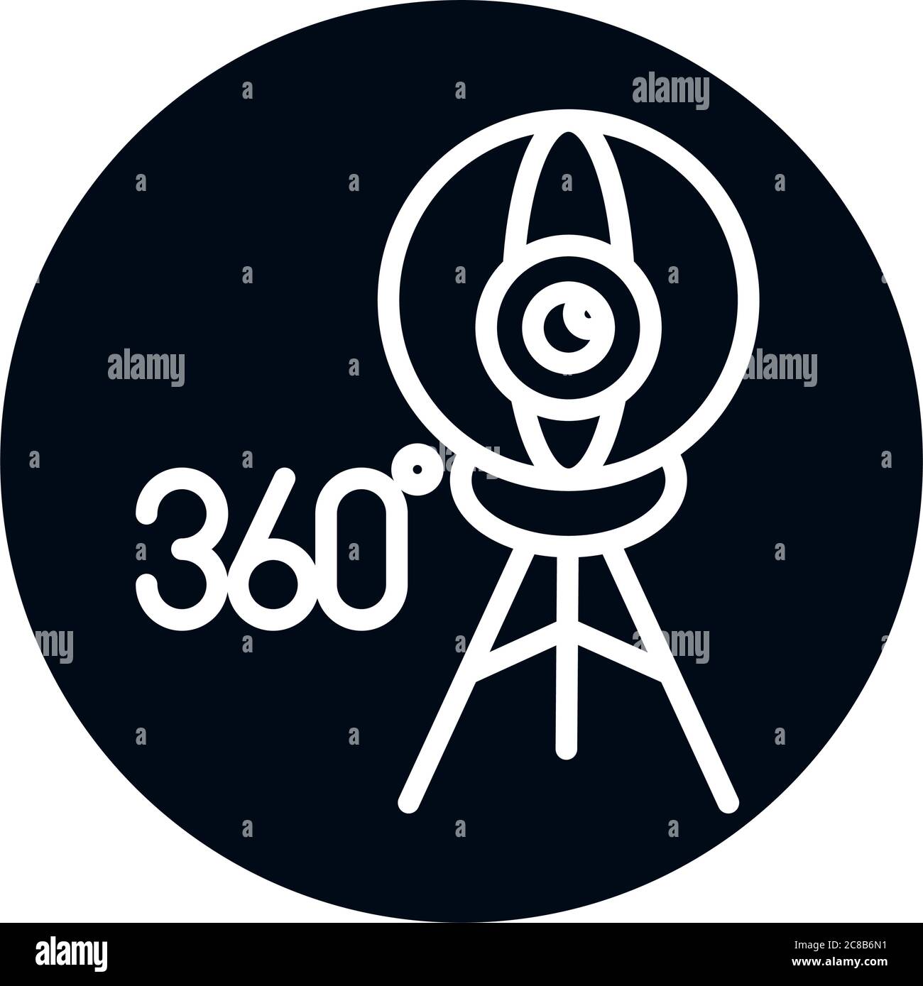 360 degree view virtual tour block and line style icon design vector illustration Stock Vector ...