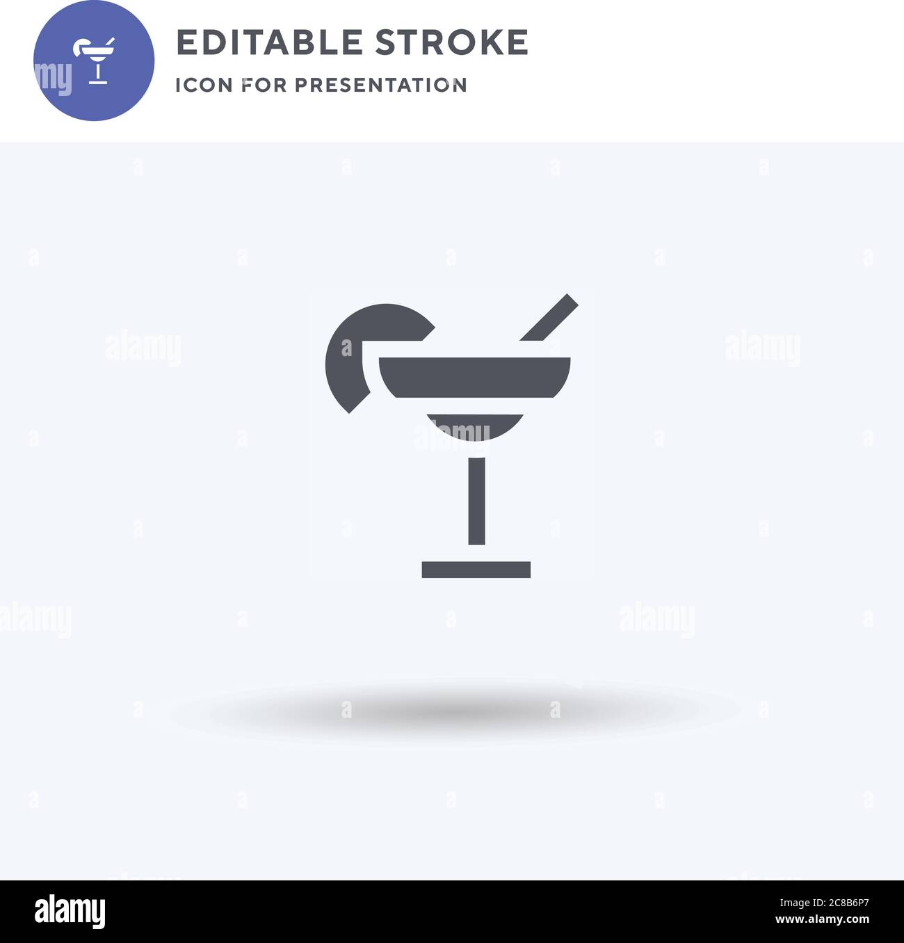 Cocktail icon vector, filled flat sign, solid pictogram isolated on ...