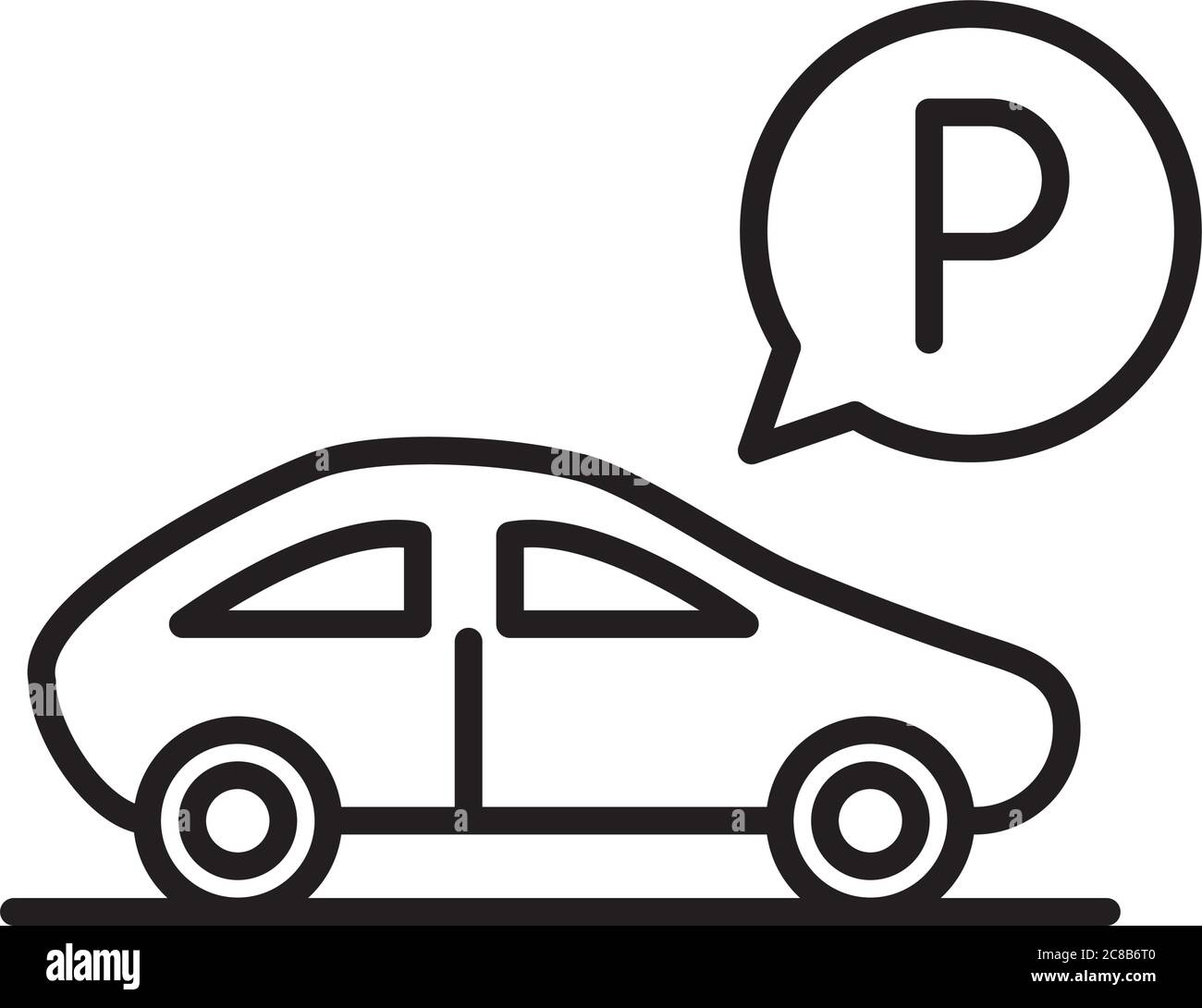 parked car, parking transport line style icon design vector ...