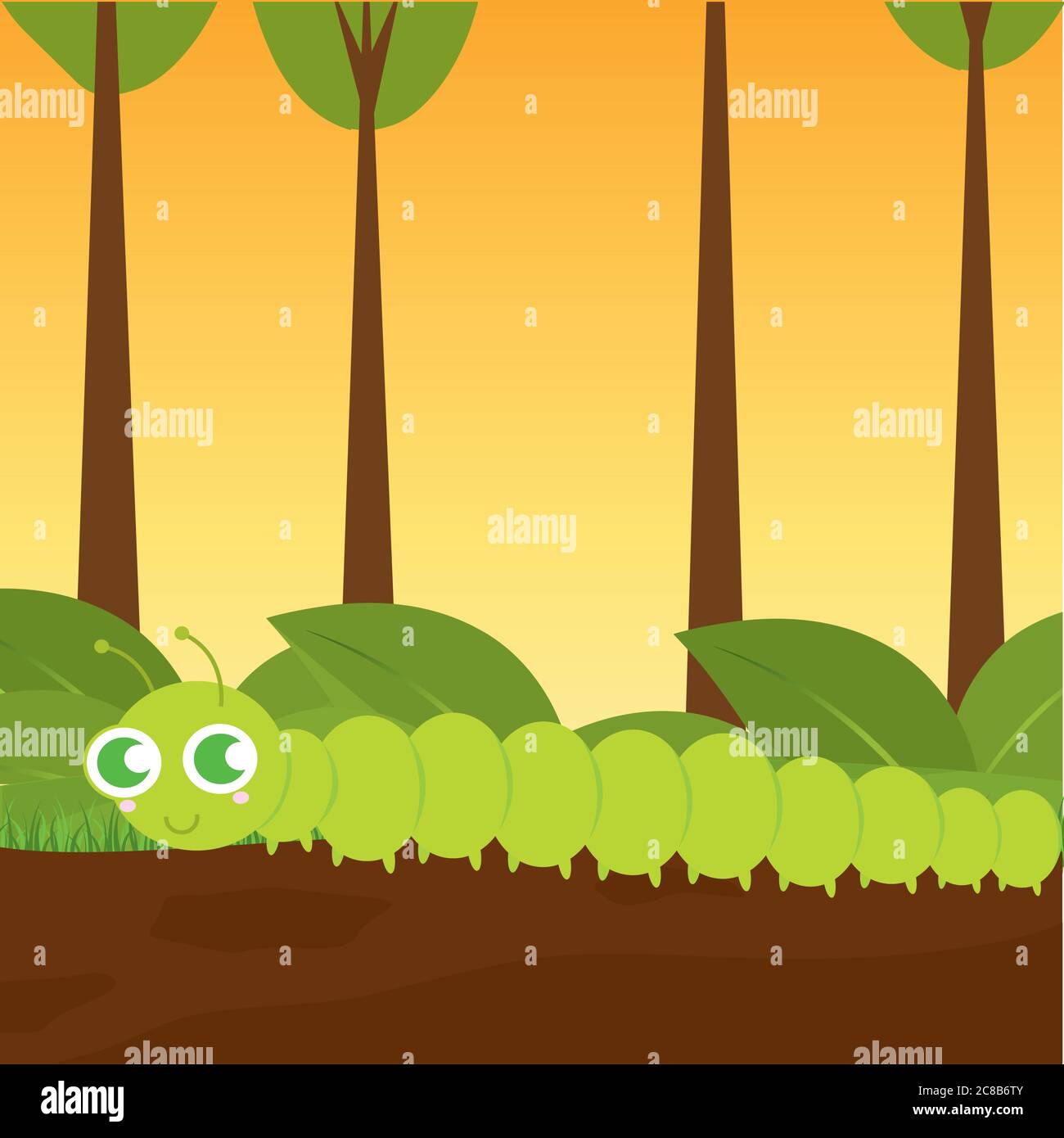 Cute worm cartoon Stock Vector Image & Art - Alamy