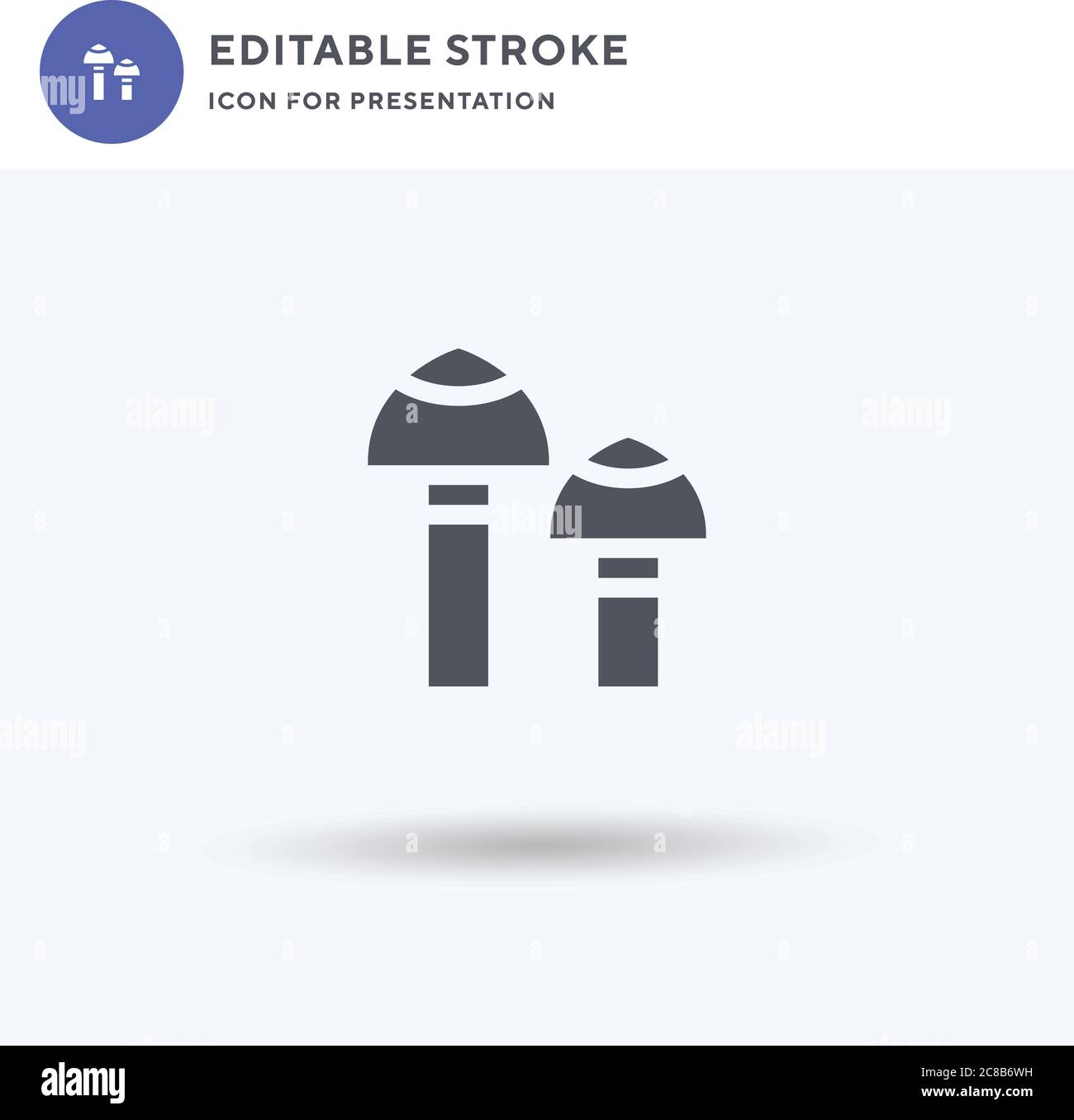 Mushroom icon vector, filled flat sign, solid pictogram isolated on ...