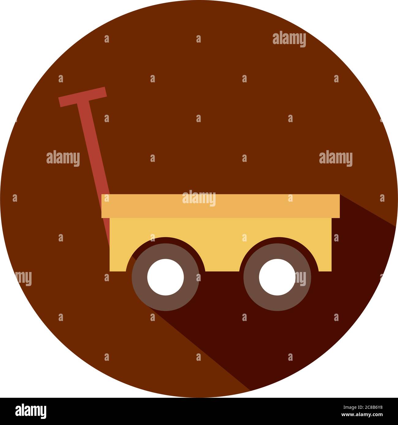 push cart toy object for small children to play, block and flat style ...