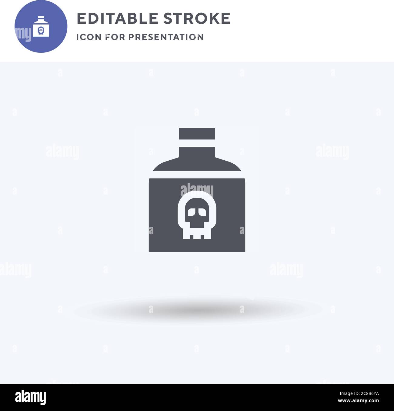 Poison icon vector, filled flat sign, solid pictogram isolated on white ...