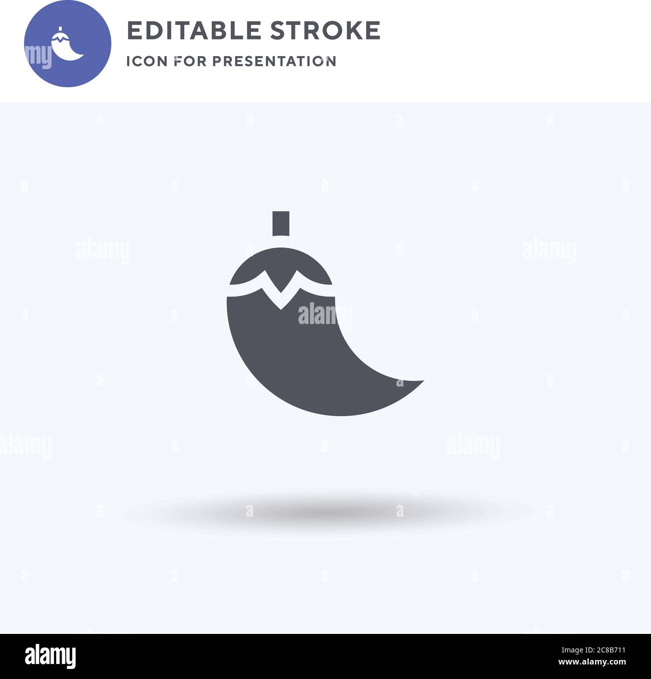 Chili icon vector, filled flat sign, solid pictogram isolated on white ...