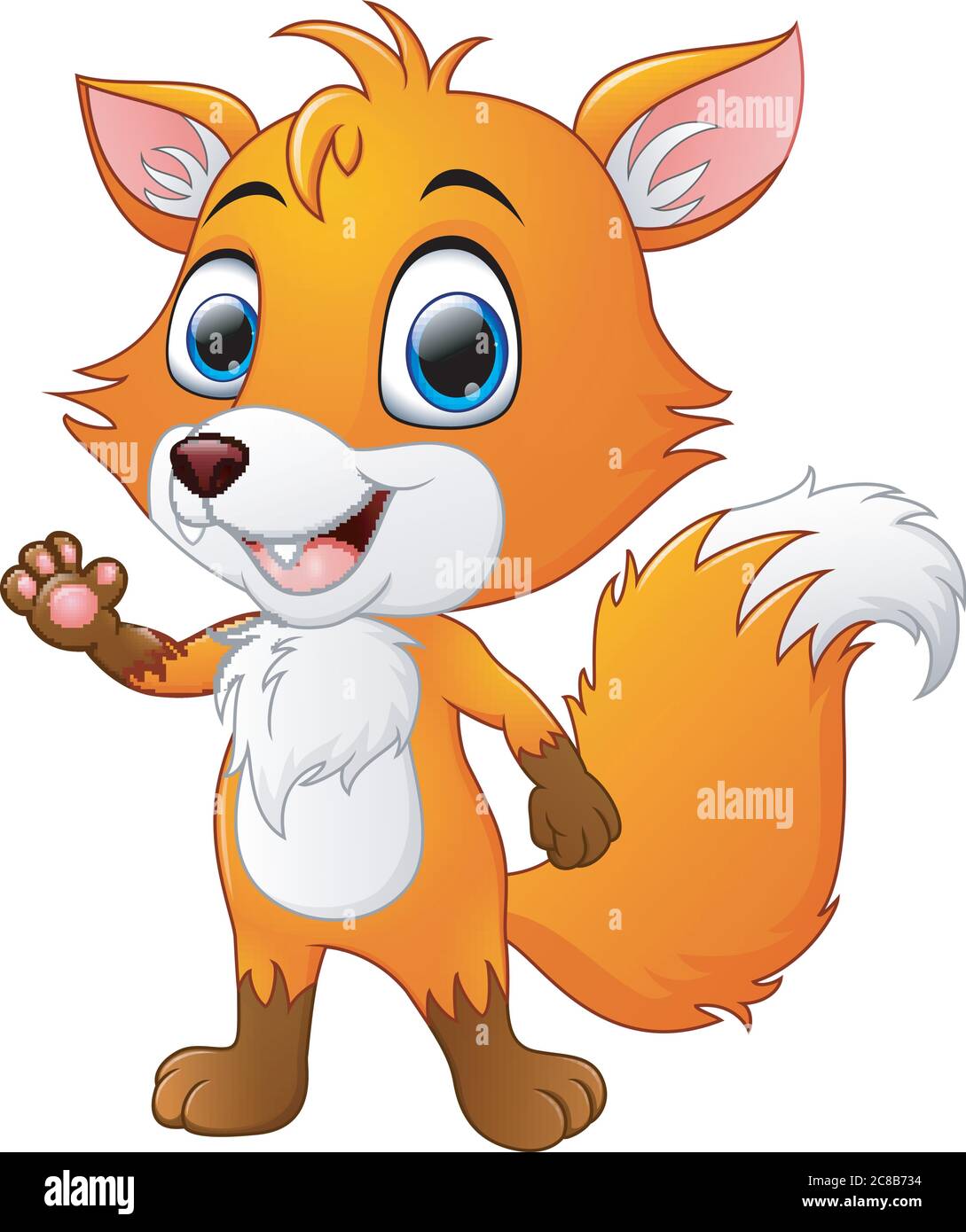 Cartoon fox waving hand Stock Vector Image & Art - Alamy