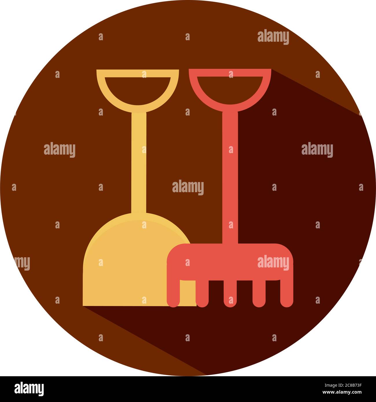 plastic shovel and rake toy object for small children to play, block ...