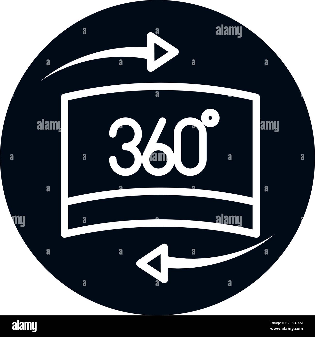 360 degree view virtual tour simulation block and line style icon ...