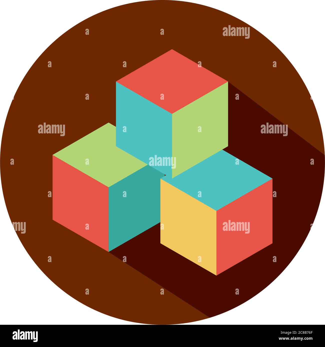 cubes toy object for small children to play, block and flat style ...