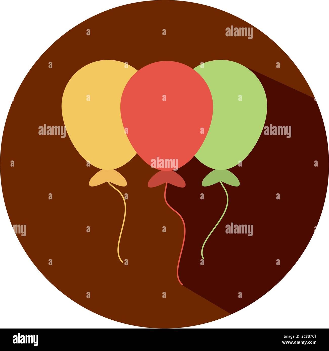 balloons party festive decoratin celebration, block and flat style ...