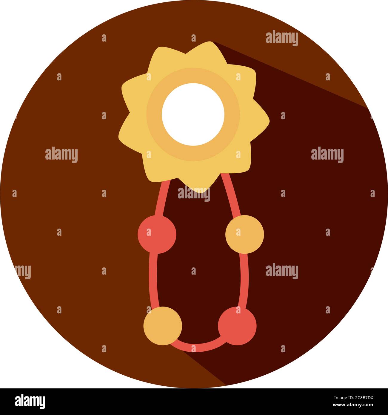 baby rattle toy object for small children to play, block and flat style ...