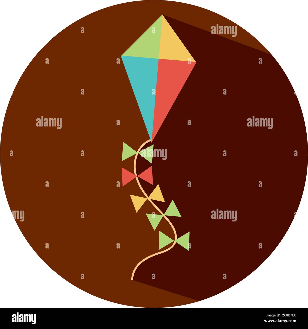 kite toy object for small children to play, block and flat style ...