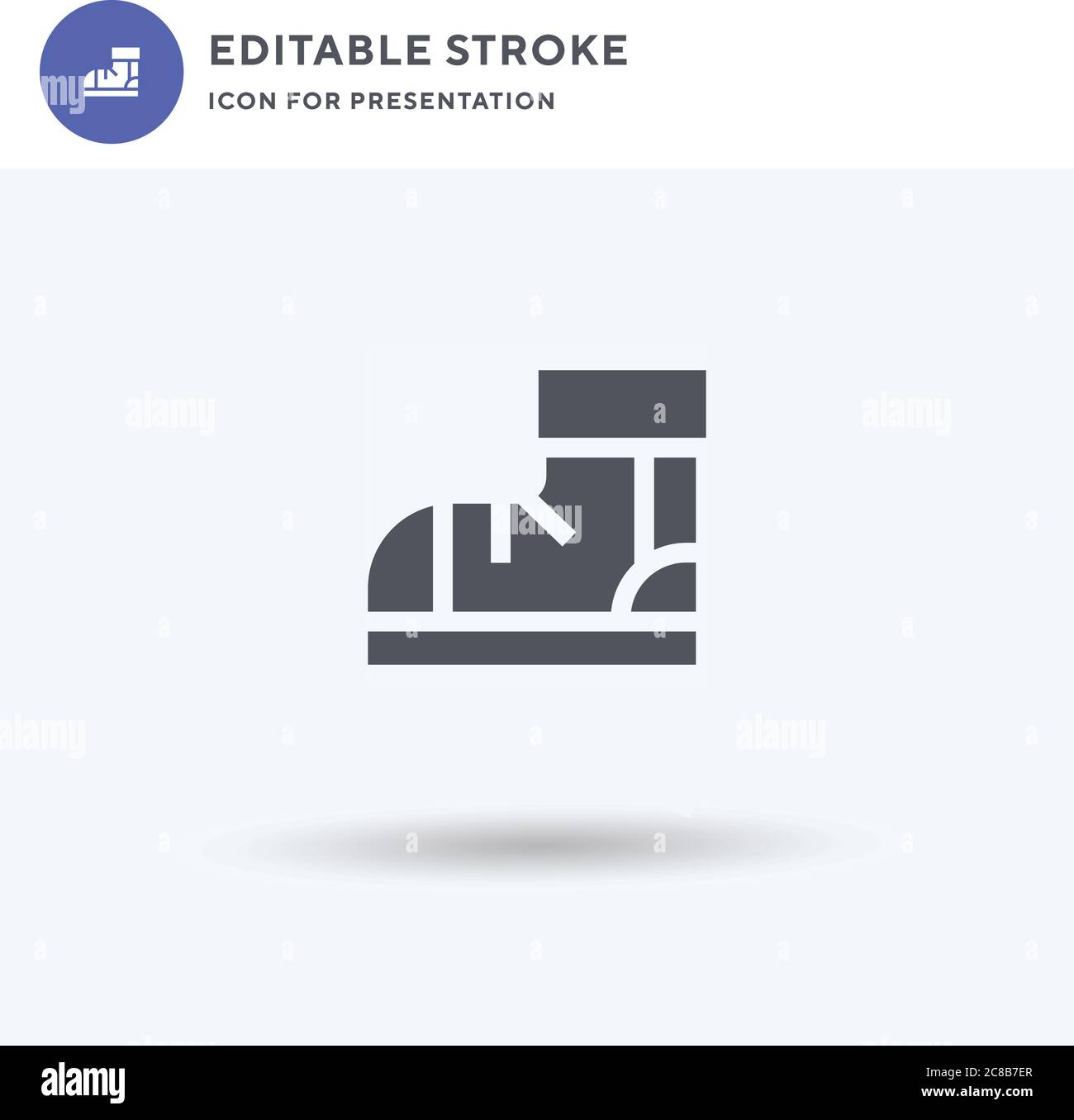 Boot icon vector, filled flat sign, solid pictogram isolated on white ...