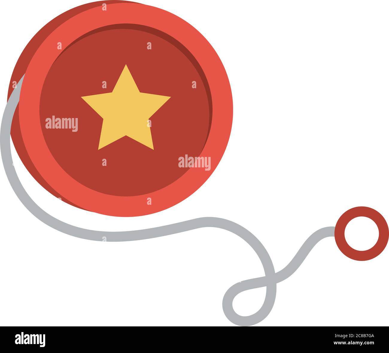 yo yo with star toy object for small children to play, flat style ...