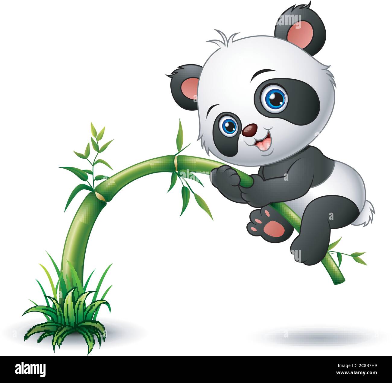 Cute baby panda tree climbing bamboo Stock Vector Image & Art - Alamy