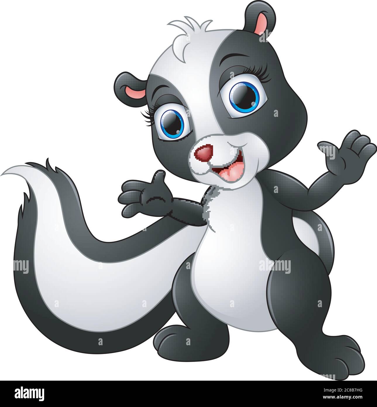 Cute skunk cartoon waving hand Stock Vector Image & Art - Alamy