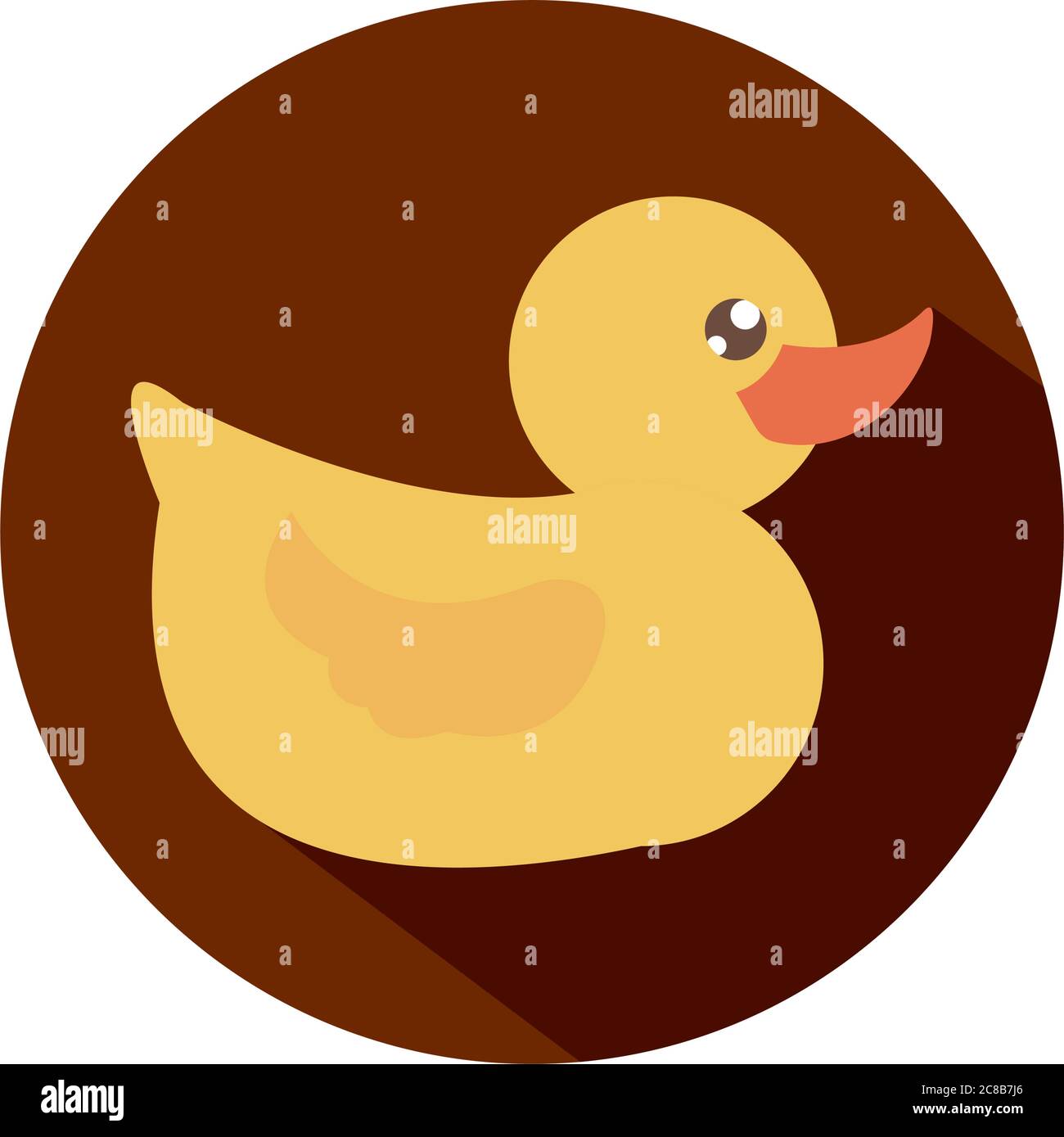 rubber duck toy object for small children to play, block and flat style ...